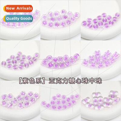 Acrylic purple faceted round beads soap beads candy heart be