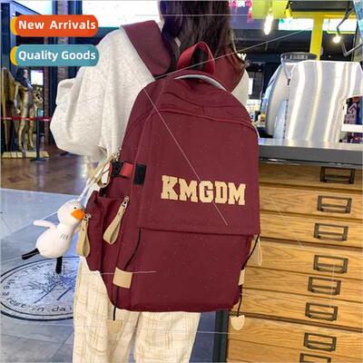 Schoolbag girls simple letters zip junior new backpack femal