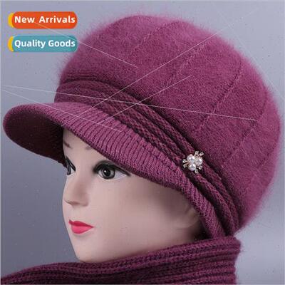 Winter mom hat female elderly grandmother padded rabb wool c