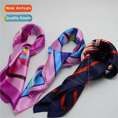 lk Scarf Women Striped Small Square Scarf Workplace Accessor