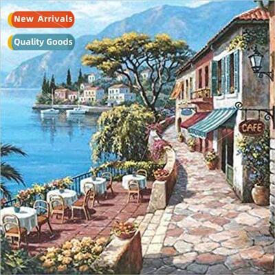 Cross Stch New DIY Seaside Town Full Stch mple Handmade Thre
