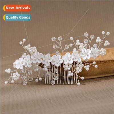 New retro handmade soft ceramic flower hair comb wedding bri