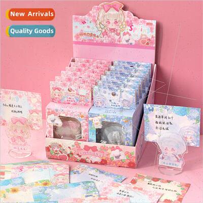 cartoon humanoid standing note set desktop scene message acr