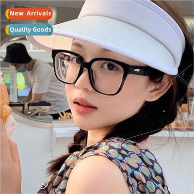 new Korean defense blue veiled glasses frame female round fa