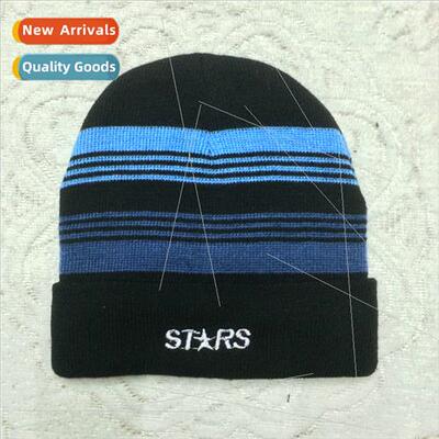 Winter knted cap outdoor striped wool cap warm wrapped head