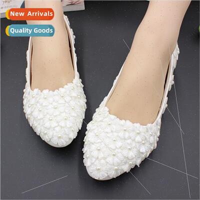 Whe flat wedding shoes bride wedding photo plus size women s