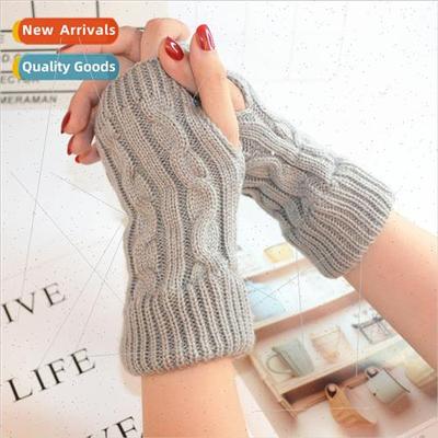 Autumn winter Korean  men women woolen gloves short simple f