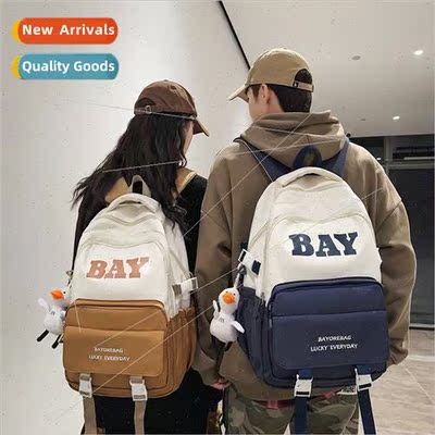 Schoolbag female ins wind nd backpack Korea clash colours sh