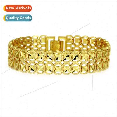 Europe men domineering biker gold hollow thick bracelet brac
