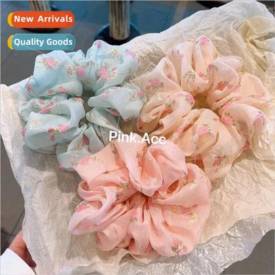 sweet French embroidered flowers large large intestinal ring