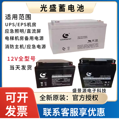 CONSENT光盛蓄电池GS12V7AH GS12V8.5AH GS12V9AH GS12V5 GS12V17