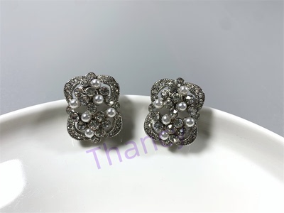 CAROLEE银色气泡珍珠耳夹