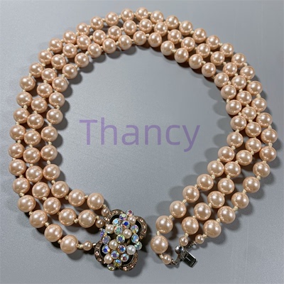 炫彩莱茵石琉璃珍珠项链CAROLEE