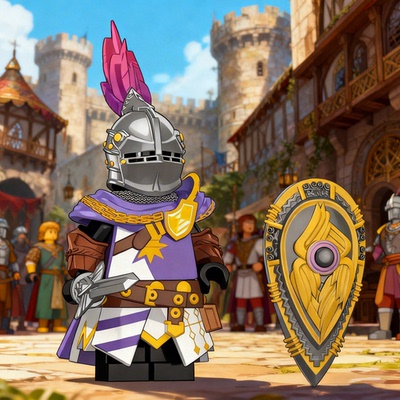 圆桌骑士中世纪加拉哈德亚瑟王中古骑士第三方拼装人仔积木玩具