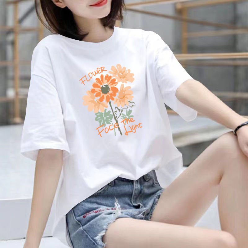 欧货胖mm大码女装纯棉短袖T恤2026新款夏季宽松显瘦减龄印花上衣