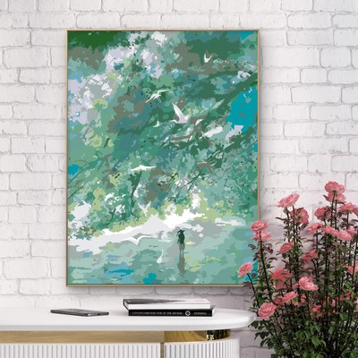 小众抽象艺术装饰画成品仿油画风景唯美高级感治愈卧室客厅摆挂画