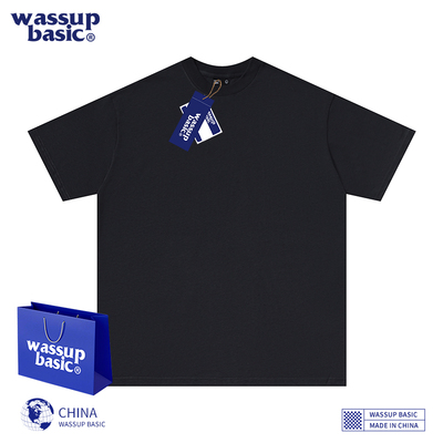 wassup basic 240g重磅纯棉短袖t恤男女宽松小领口美式夏季打底衫