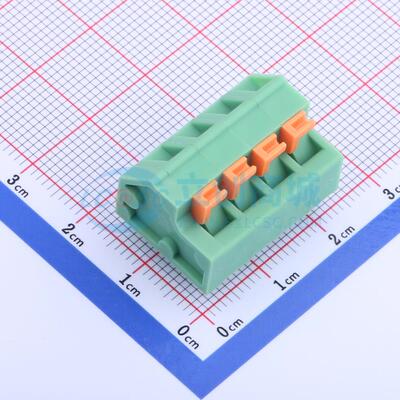 5只起 弹簧式接线端子 KF237-5.08-4P 插件P=5.08mm 1x4P 4P 原装