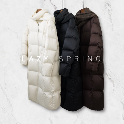 【思思辣妈妈粉丝专属】简约H型长款贵气可拆卸围脖帽鹅绒服ZF892