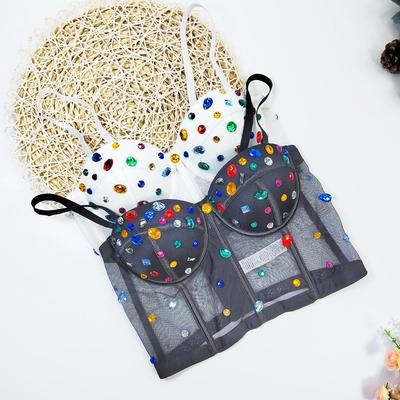 top tube back beautiful big chest small bra fishbone beaded