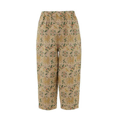 SASQUATCHFABRIX. “Peaceful” Tapered 米黄碎花宽松休闲裤长裤