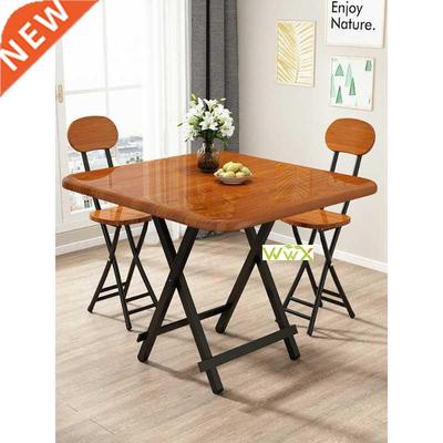 Folding dining table metal legs desktop Suitable for home