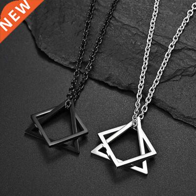 Geometry Interlocking Square Triangle Male Pendant for Men S