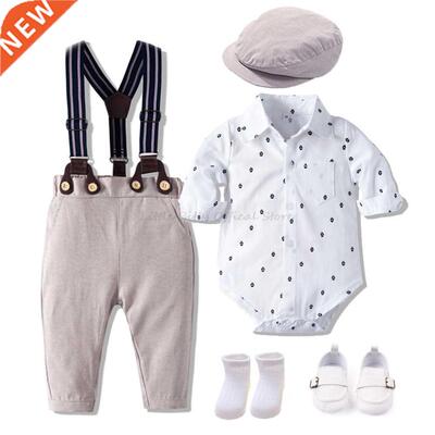 Spring Autumn Full Sleeve Print irts Romper Clothing Set B