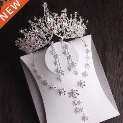Baroque Silver Plated Crystal Leaf Bridal Jewelry Sets Rhine