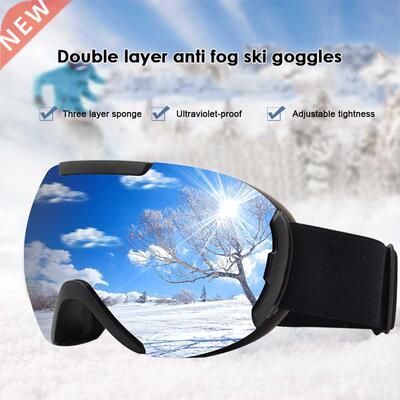 New Winter Ski Goggles Big Spherical Double-layer Anti-fog