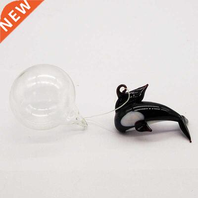 *Custom handmade floating glass Killer whale Mini Figurine a