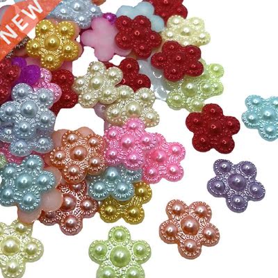Suoja 50pcs/pack17mm Imitation Pearls Half Round Flatback