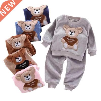 Autumn Winter Flannel Pajamas Newborn Clothes Baby Boy Cloth