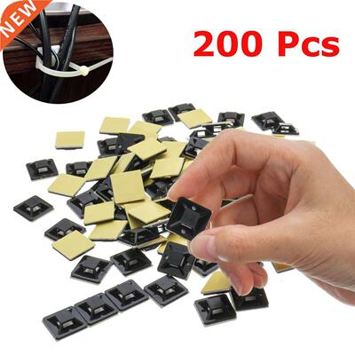 200Pcs Cable tie mount black Zip Tie car Cable Wire Removabl