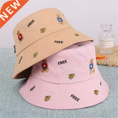 Summer Bear Fisherman Hat Foldable Bucket Hat For Women