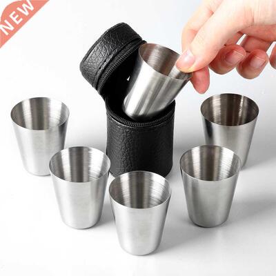4/6pcs Set 30ml Outdoor Stainless Steel Cups Shots Set Mini