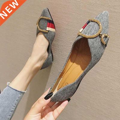 New Lades Flat Shoes Casual Shoes Woman Comfortable Ponted