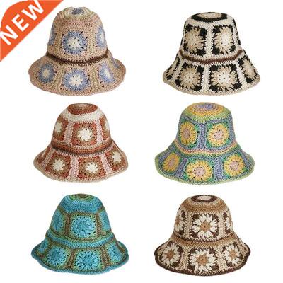 449B Elegant Flower Fierman Hat Basin Hat Handmade Crochet
