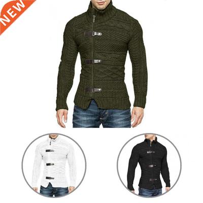 Useful Knitted Sweater Thick Soft Buckle Decoration Cardigan