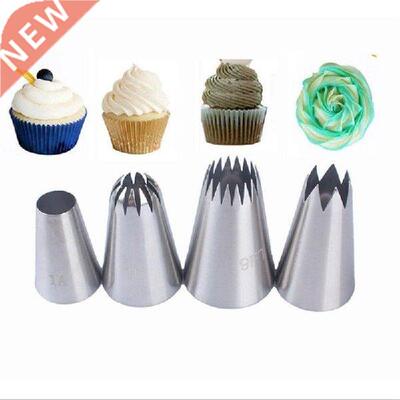 4Pcs Large Icing Piping Nozzle Russian Pastry Tips Baking