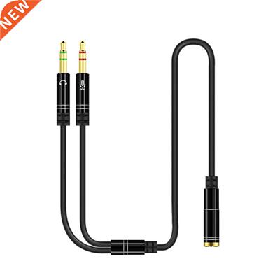 AUX 3.5mm Audio Mic Splitter Cable Female to 2 Male Headpho
