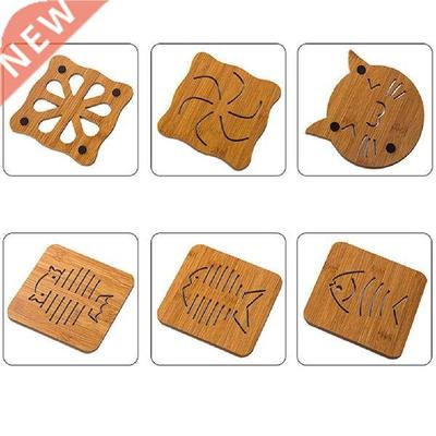 Cute Cartoon Hollow Wooden Carved Cup Coasters Table Pad
