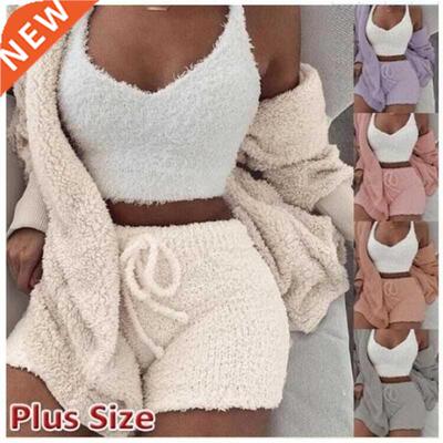 Women Coral Velvet Pajamas Set Spring Autumn Winter Pajamas