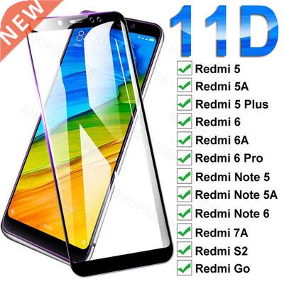 11D Full otective Glass Fo Xiaomi edmi 5 lus 5A 6 6A 7A