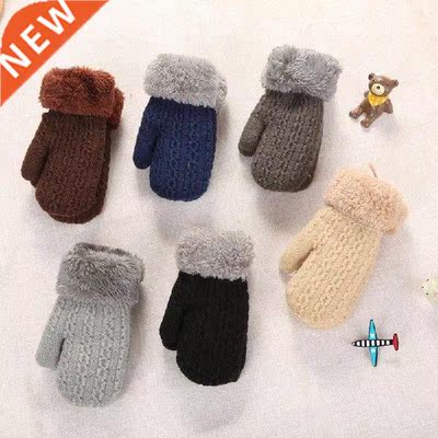 Fashion Child Full Finger Gloves New Autumn Winter Knitted