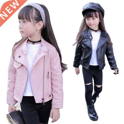 Pu Girls Teens Jackets Girl Kids Classic Collar Coats Teen W