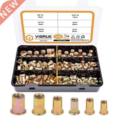 250pcs Color Zinc American Standd Rivet Nuts Cbon Steel
