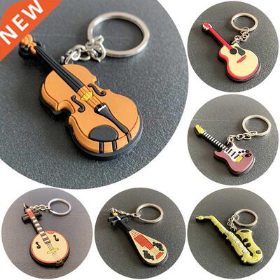 New Arrival Guitar Keychain Man Women Punk Violin Musical In
