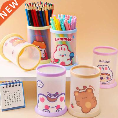 1pc creative round folding Pen Holder Office Organizer Carto
