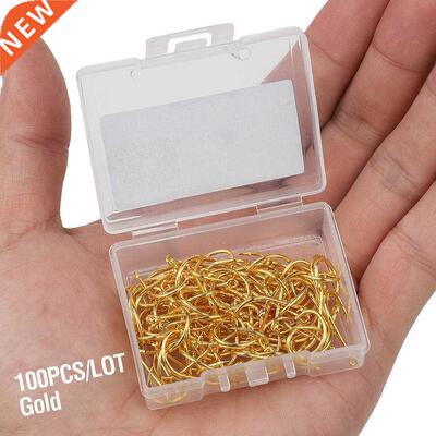 DONQL 50/100pcs Fishing Hooks Set Single Circle Fishhook Fly